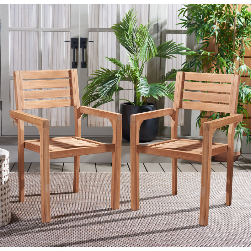 Lark Manor™ Gerrad Solid Teak Stacking Chair | Wayfair